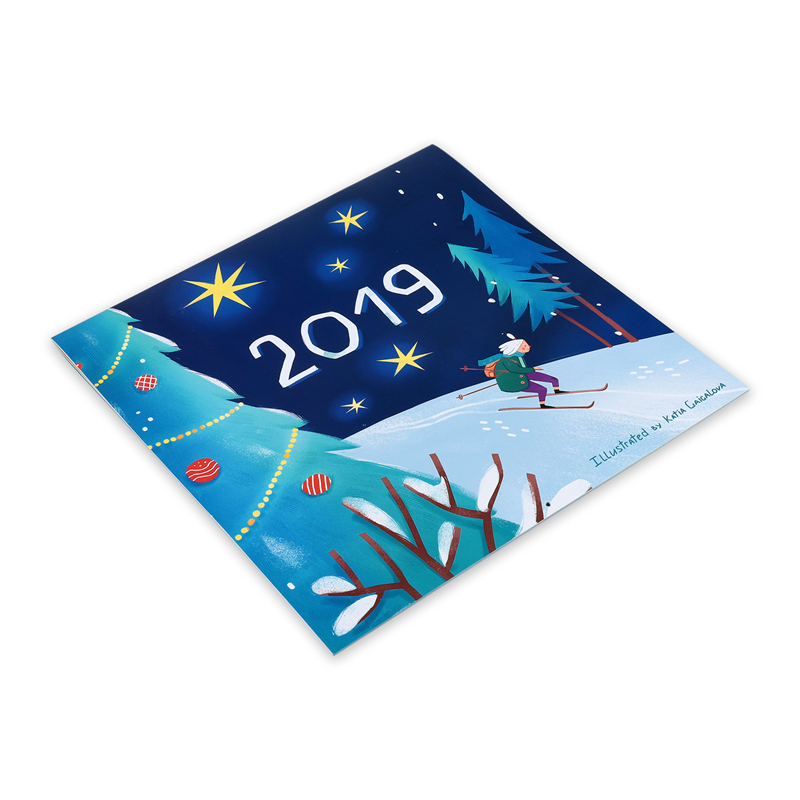 Lovely literary cartoon style wall calendar printing