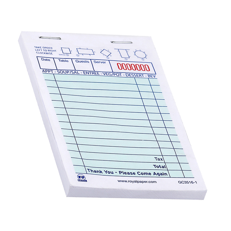 Clear restaurant docket business bill book printing