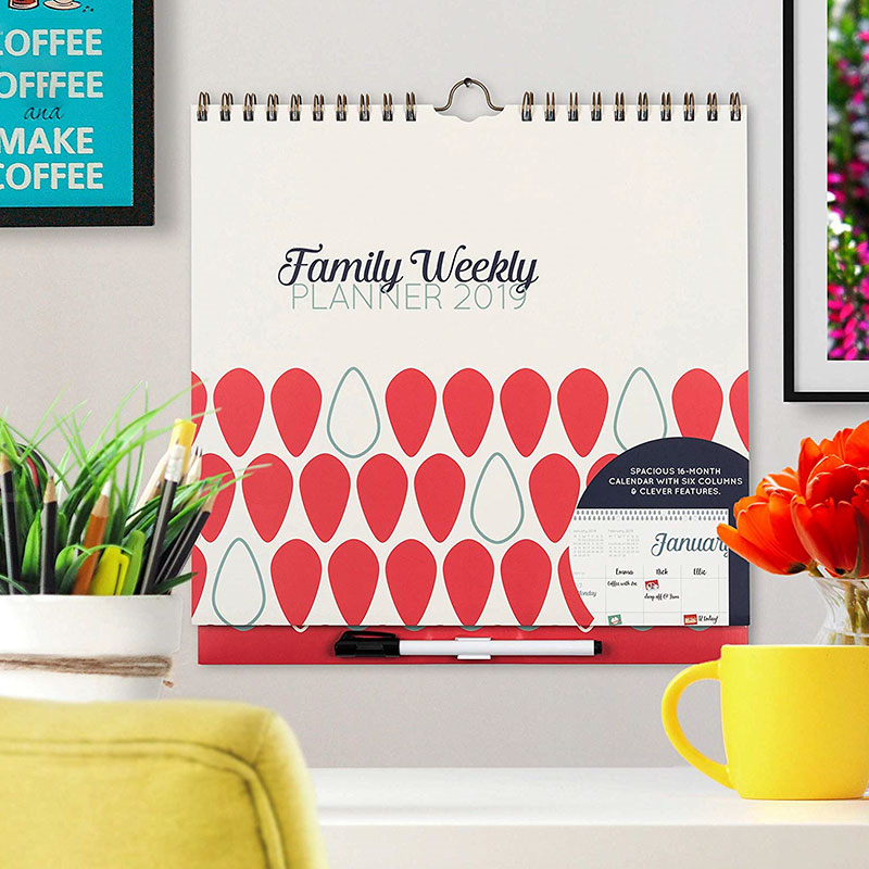Family Weekly Wall Calendar Printing with Stickers